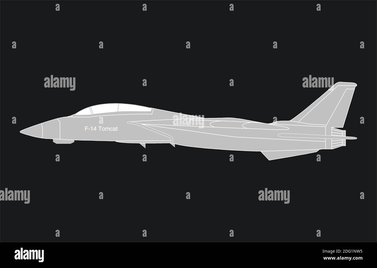 Grumman F-14 TOMCAT. Side view abstract background for digital, offset ...