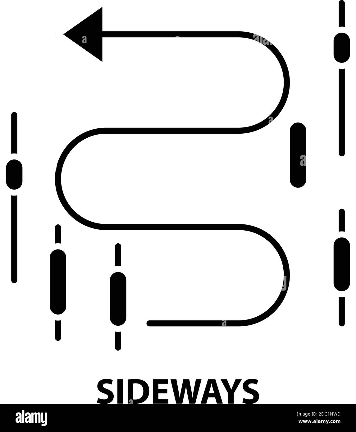 sideways icon, black vector sign with editable strokes, concept ...