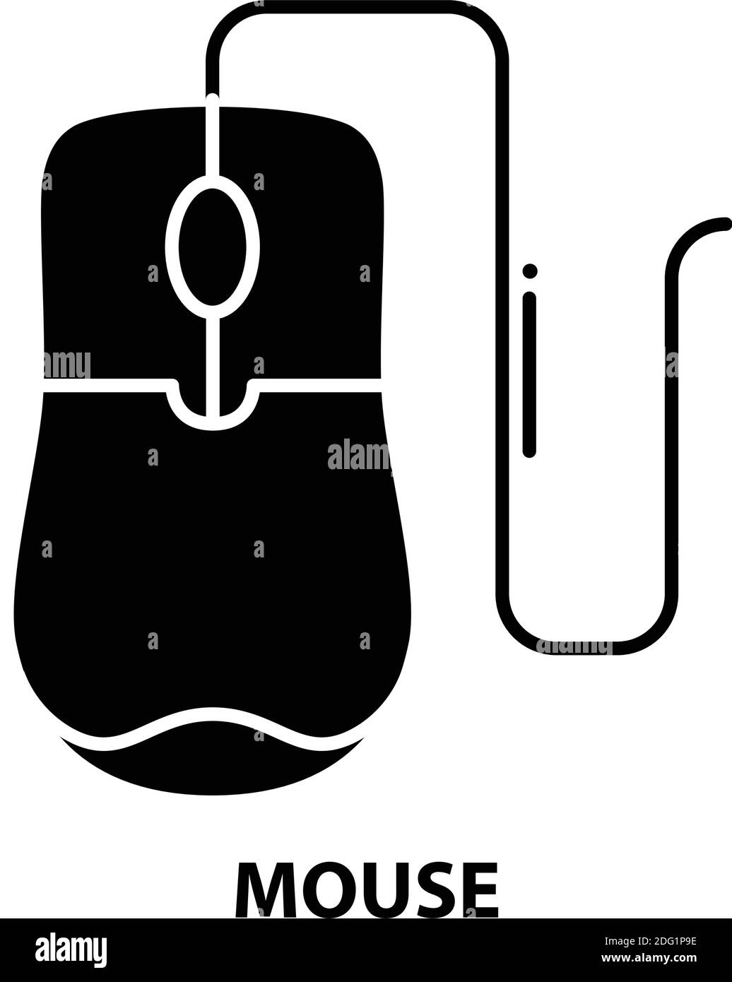 mouse symbol icon, black vector sign with editable strokes, concept ...