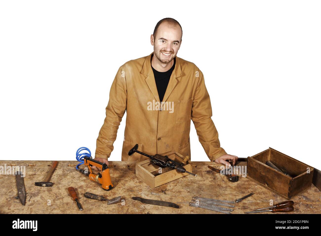 Confident craftsman at work Stock Photo - Alamy