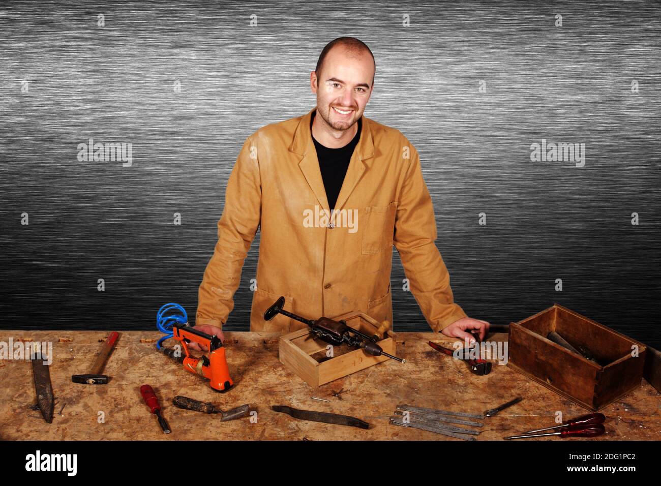 Portrait of carpenter Stock Photo - Alamy
