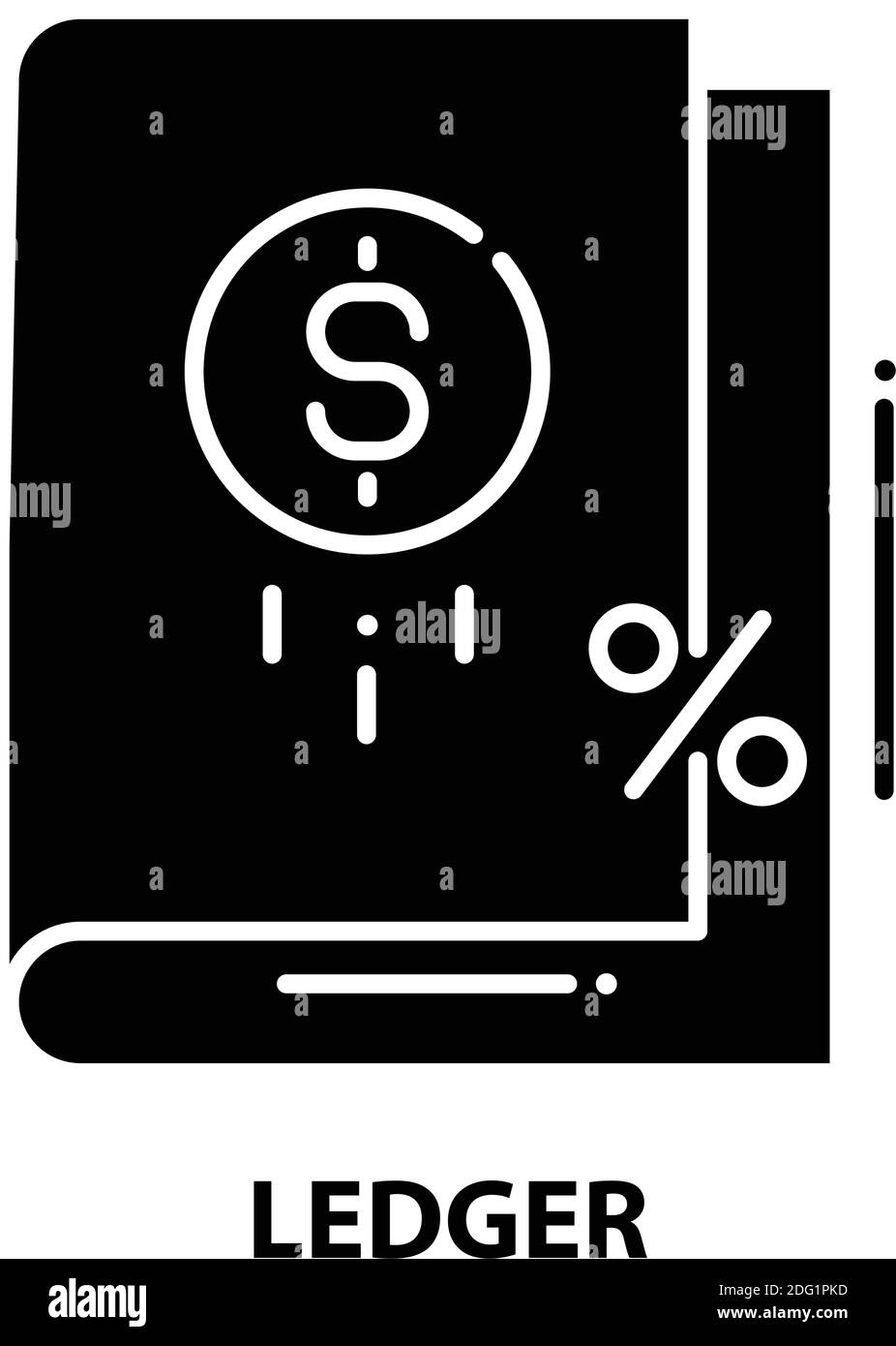 ledger symbol icon, black vector sign with editable strokes, concept ...