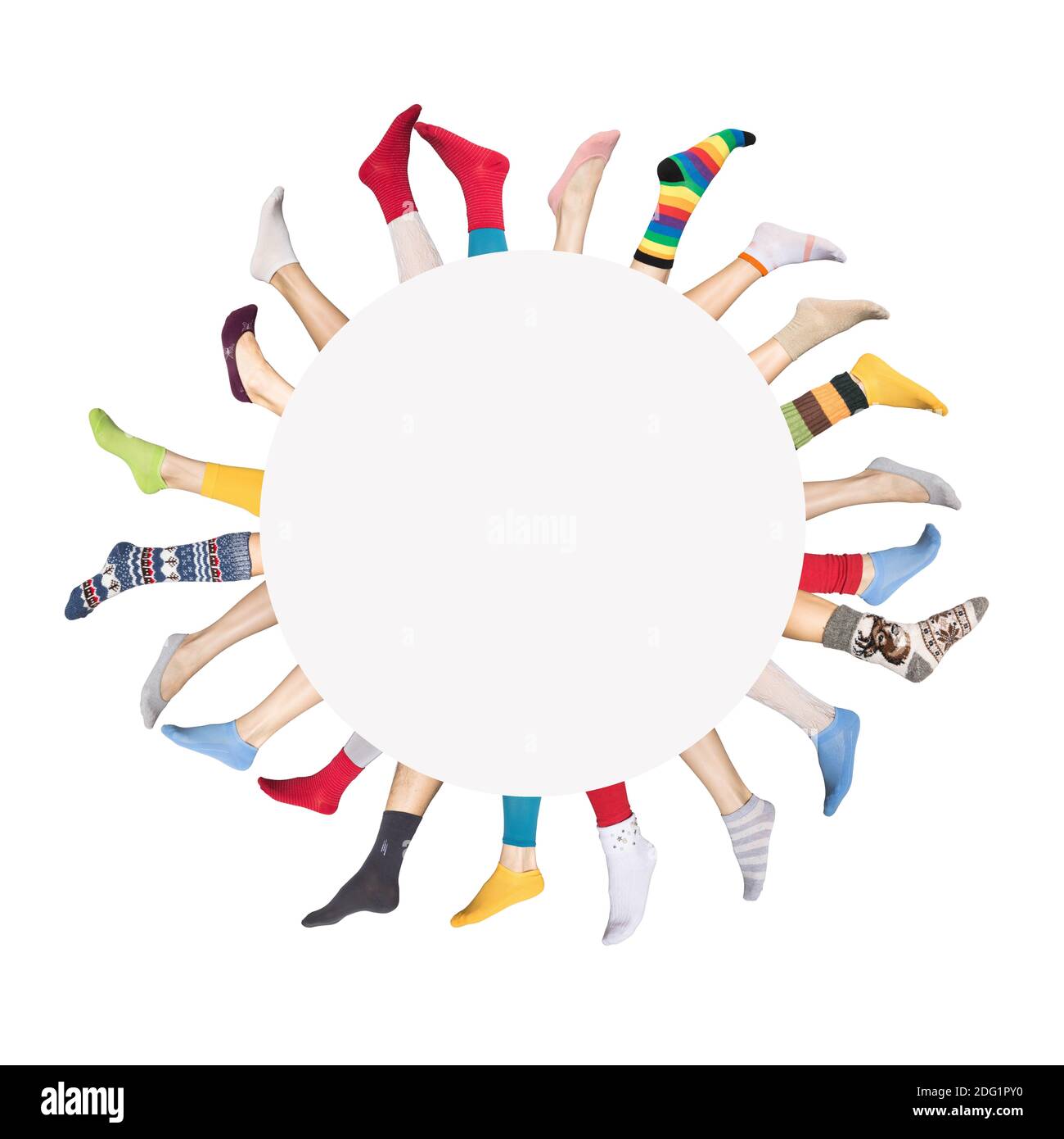 Colorful socks on white background Stock Photo - Alamy