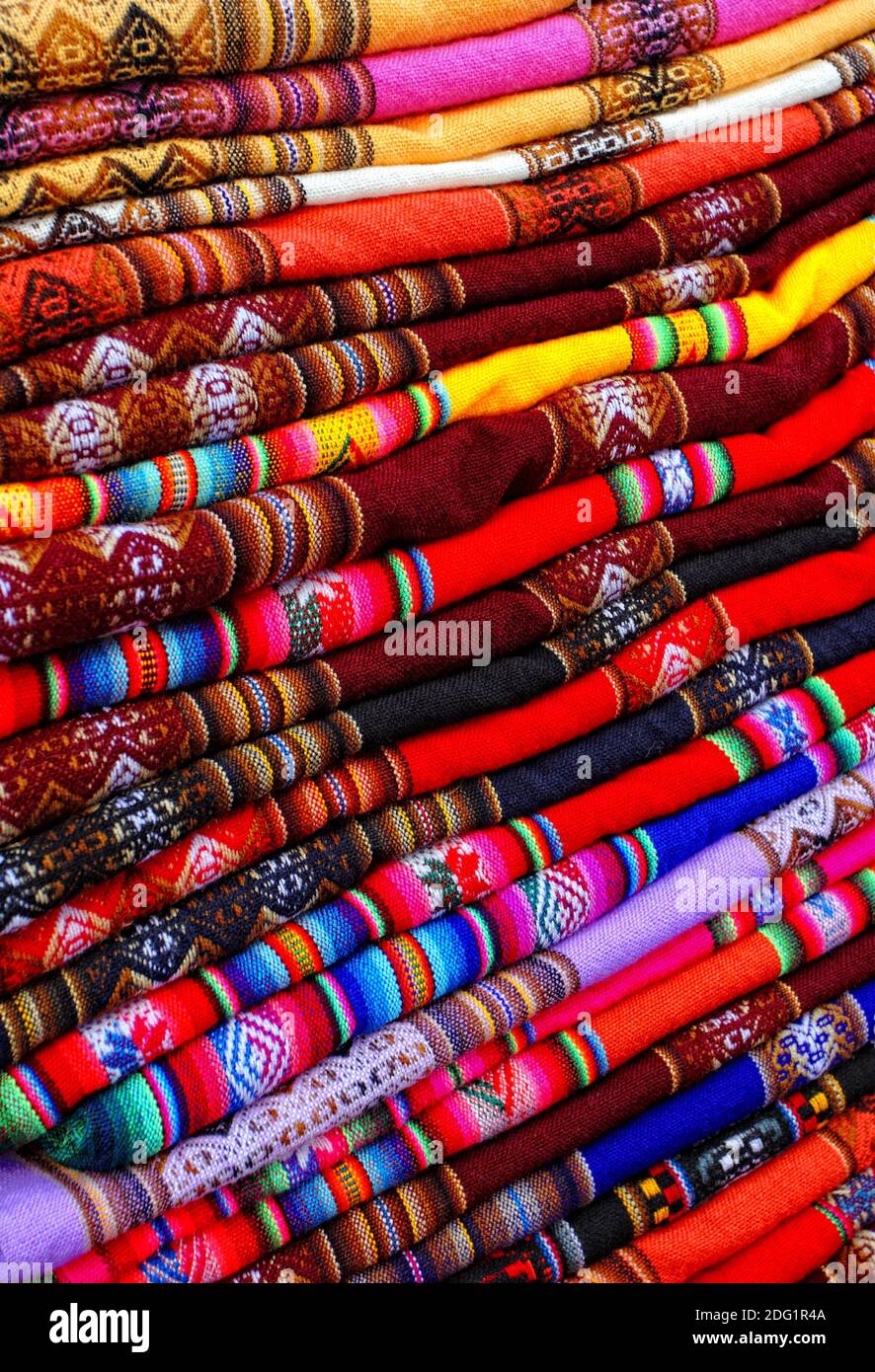 Peruvian fabric background Stock Photo - Alamy