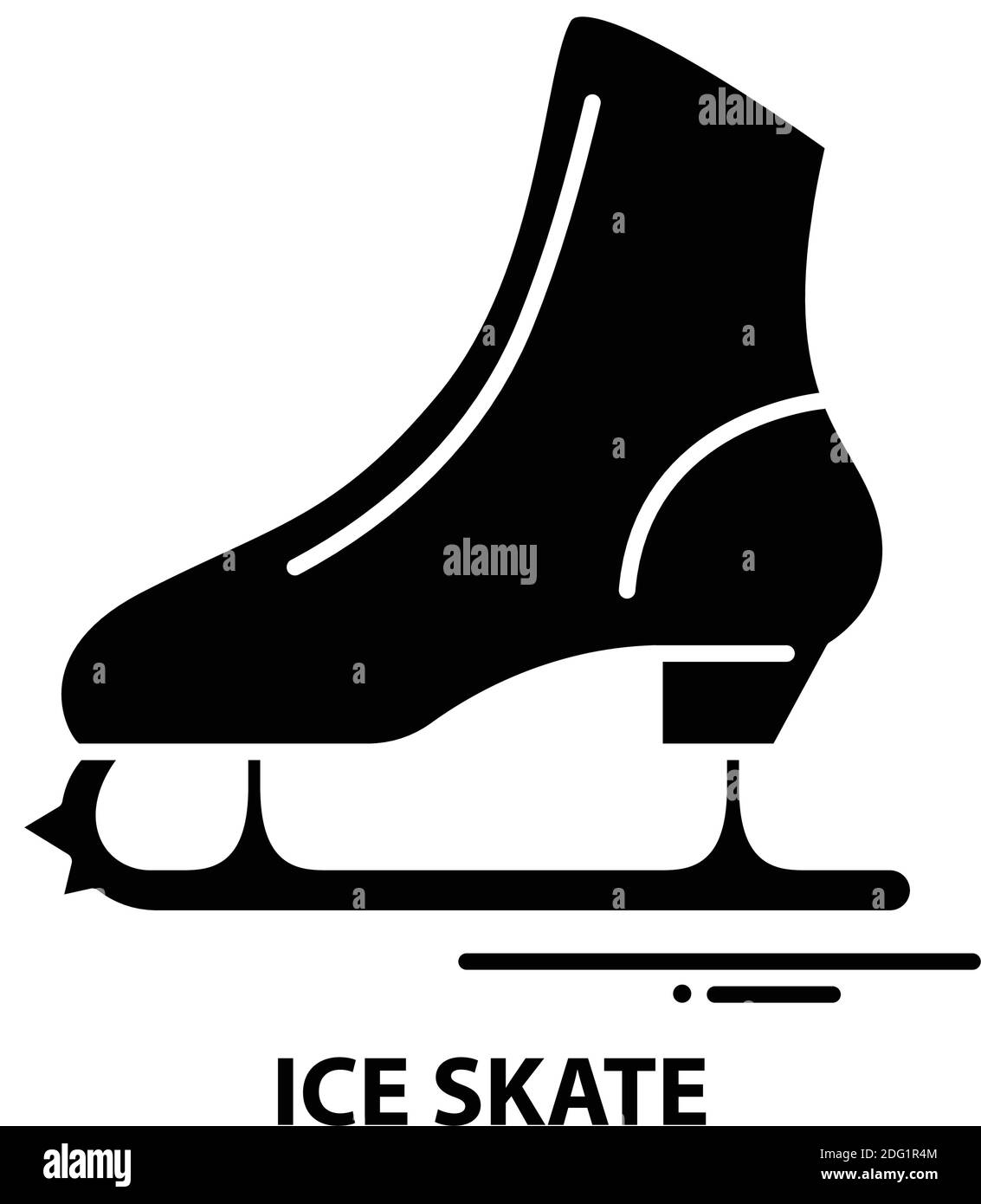 ice skate icon, black vector sign with editable strokes, concept ...