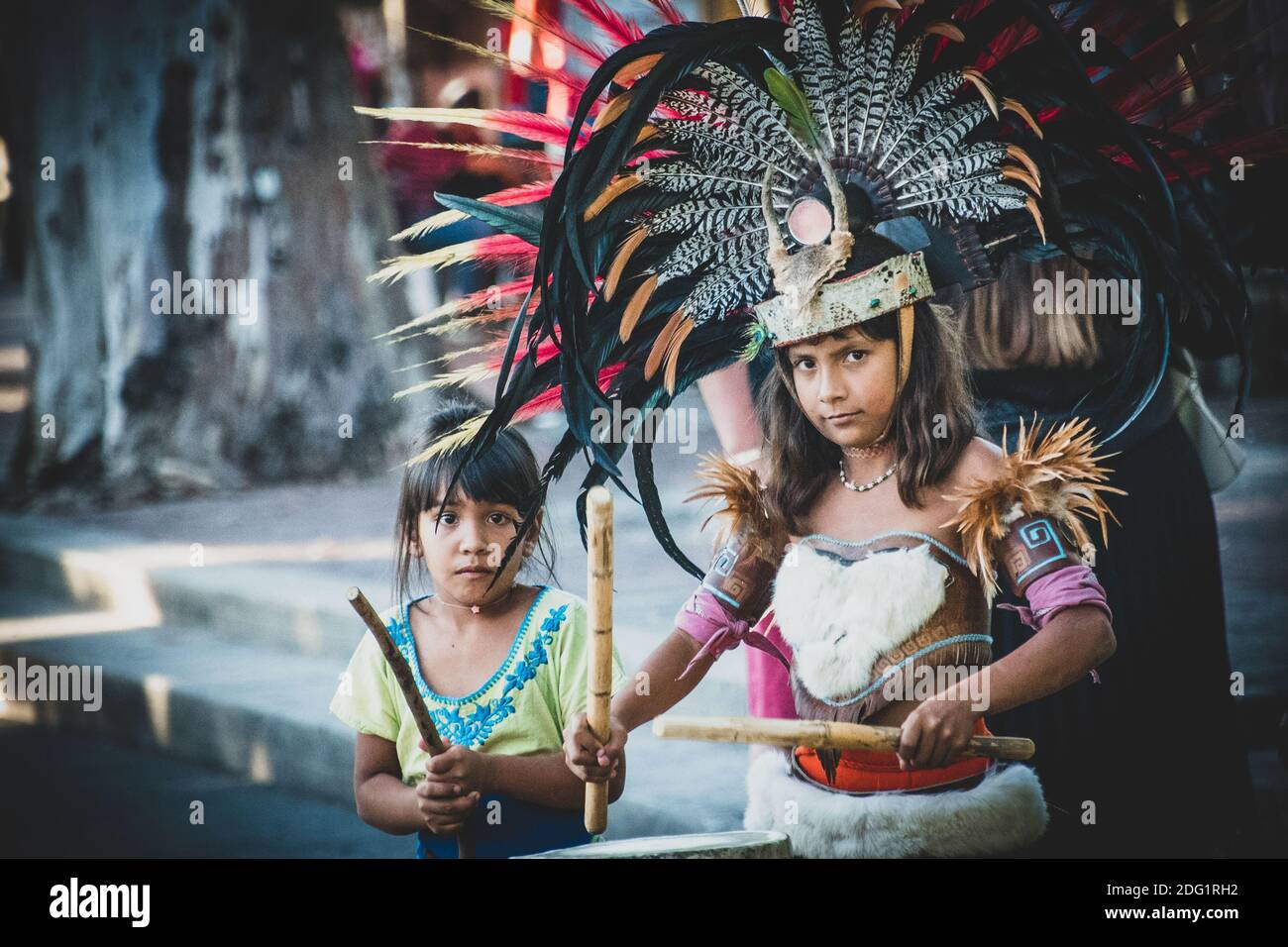 Traditional ritual of Mayan's warrior dance Stock Photo - Alamy