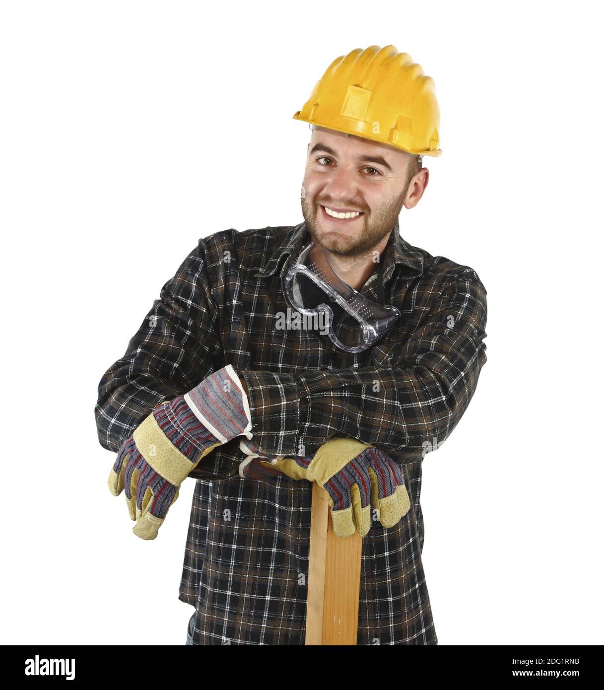 Friendly confident handyman Stock Photo - Alamy