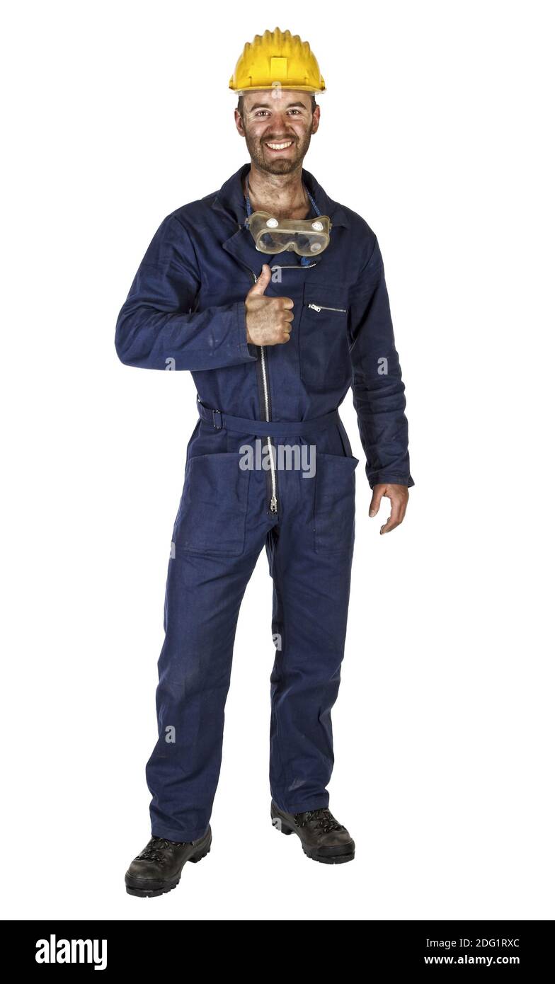 Confident labourer standing Stock Photo - Alamy