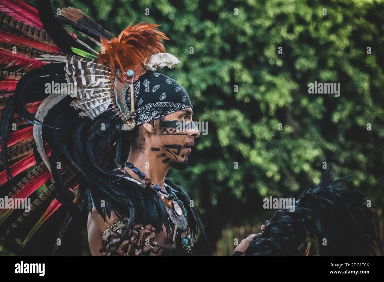 Traditional ritual of Mayan's warrior dance Stock Photo - Alamy
