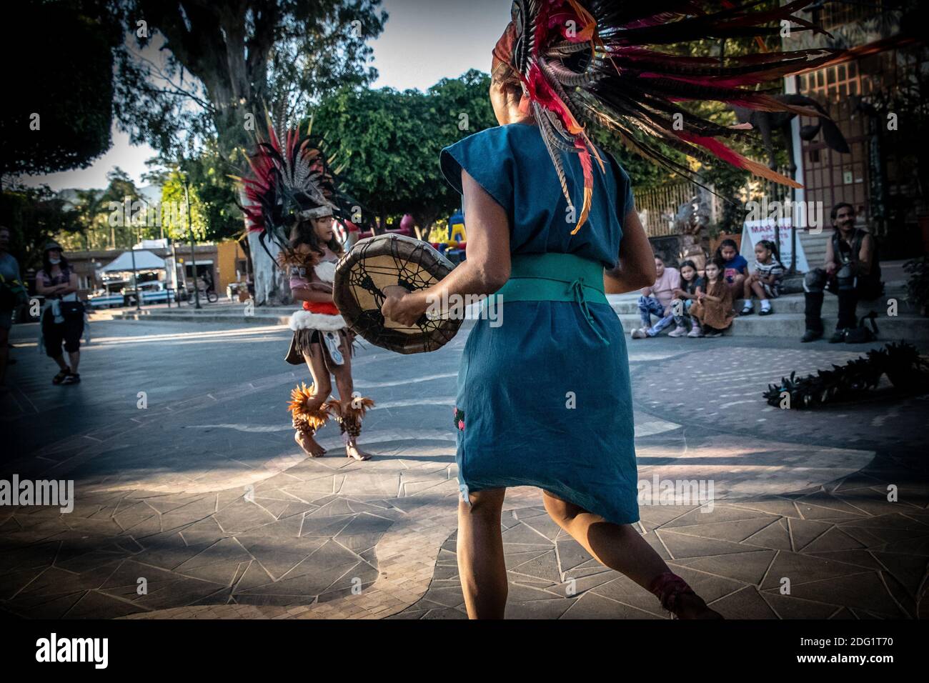 Traditional ritual of Mayan's warrior dance Stock Photo - Alamy