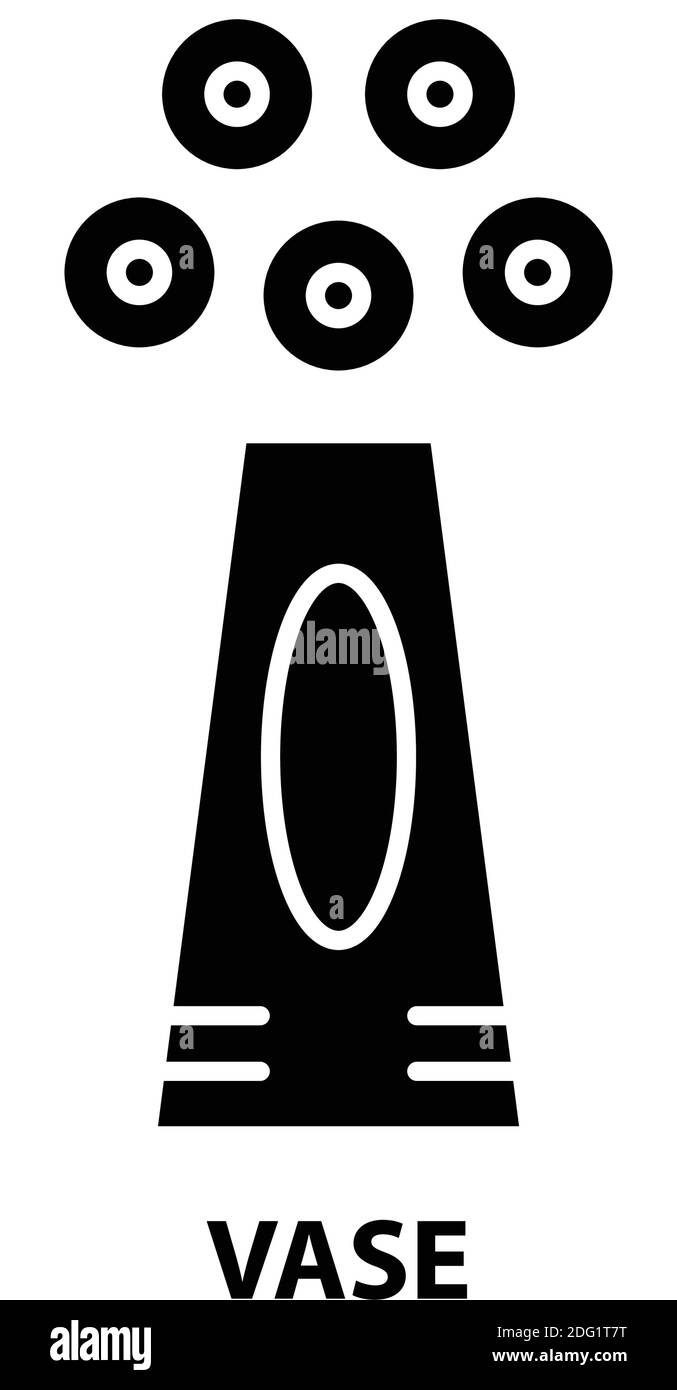 vase icon, black vector sign with editable strokes, concept ...