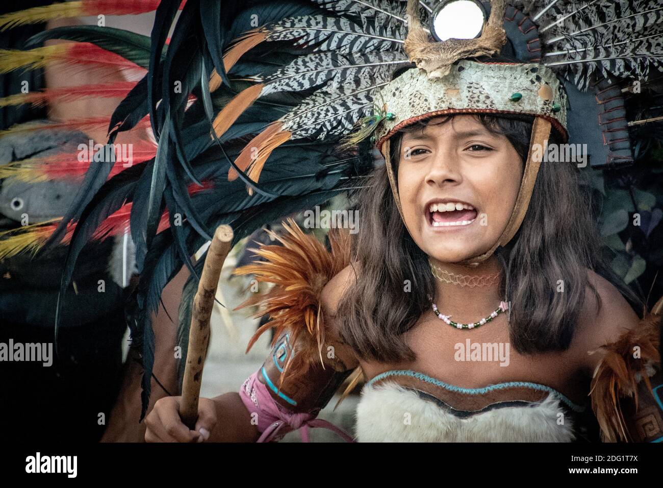 Traditional ritual of Mayan's warrior dance Stock Photo - Alamy