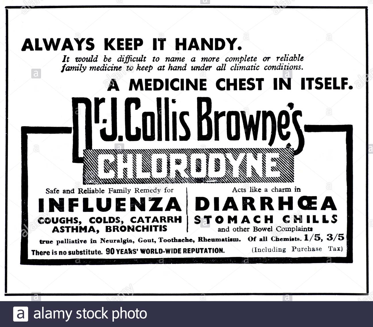 Dr j collis browne hi-res stock photography and images - Alamy