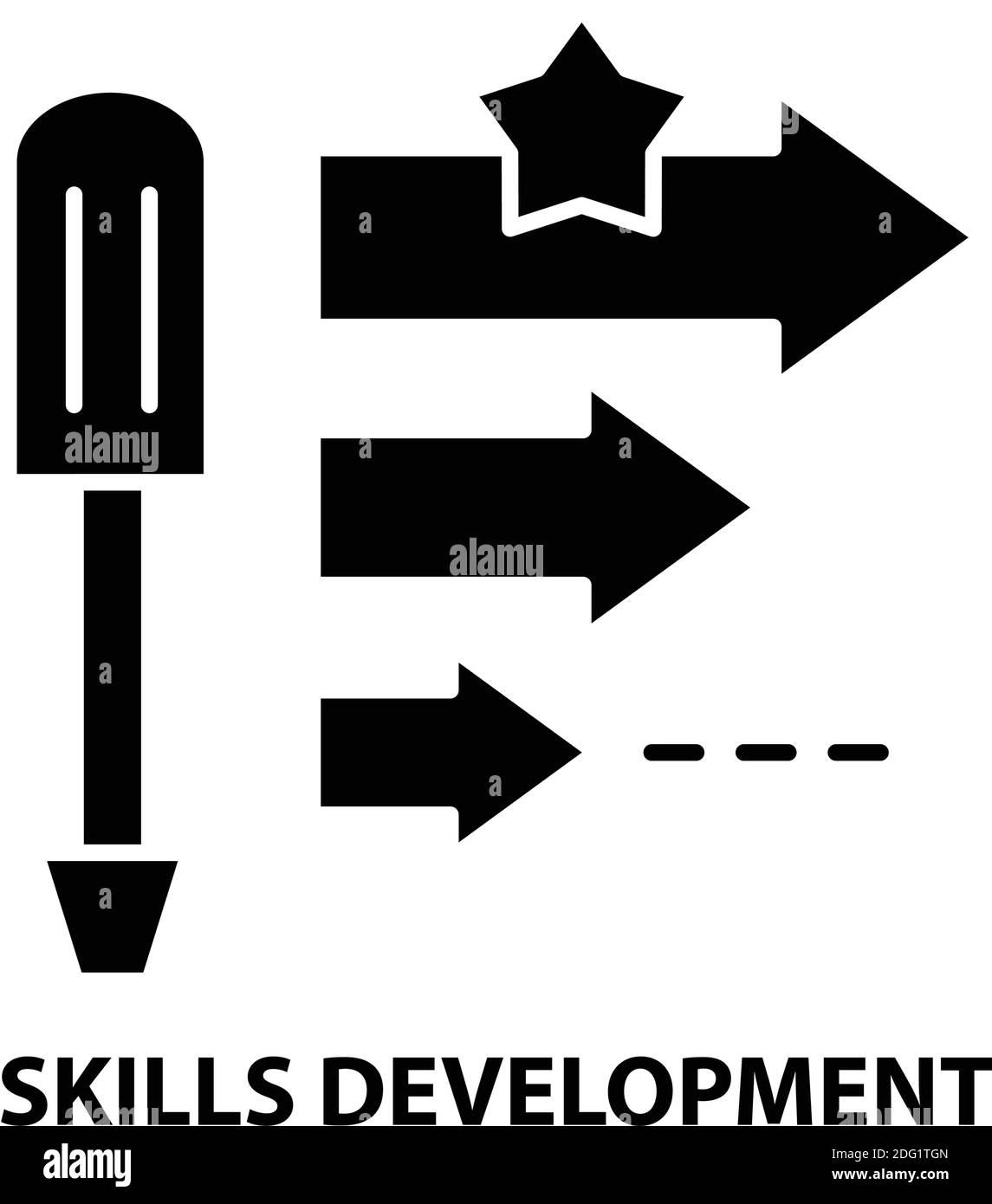 skills development icon, black vector sign with editable strokes ...