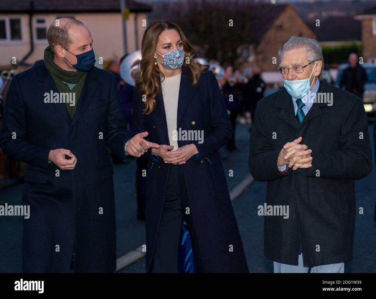 The Duke and Duchess of Cambridge meet Len Gardner, during a visit to ...