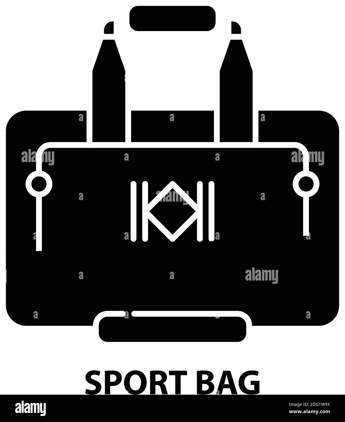 sport bag icon, black vector sign with editable strokes, concept ...