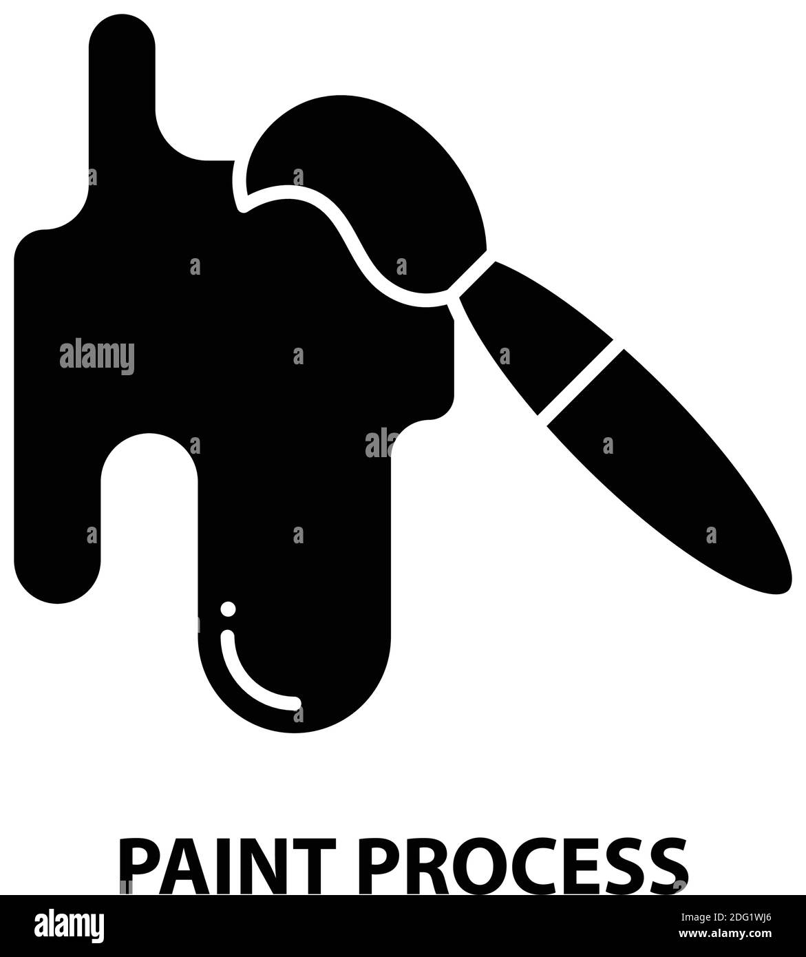 paint process icon, black vector sign with editable strokes, concept ...