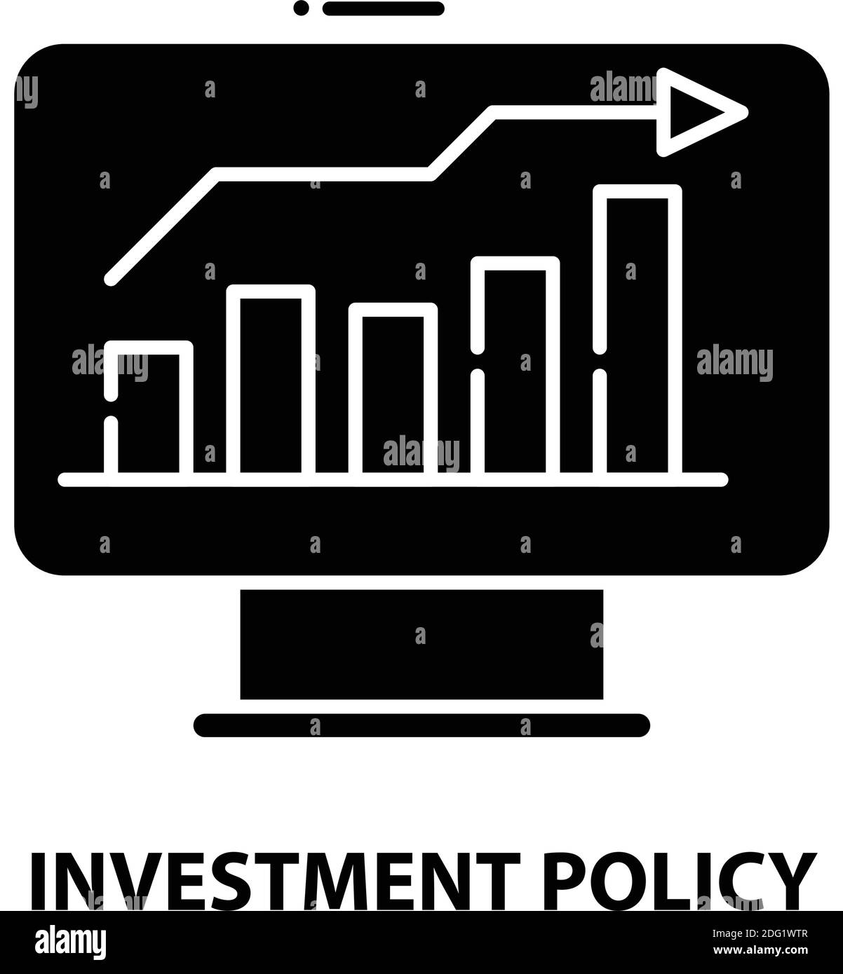 investment policy icon, black vector sign with editable strokes ...