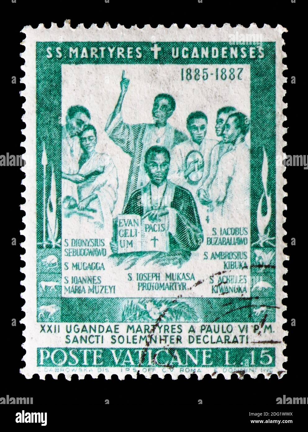 MOSCOW, RUSSIA - AUGUST 18, 2018: A stamp printed in Vatican shows St ...