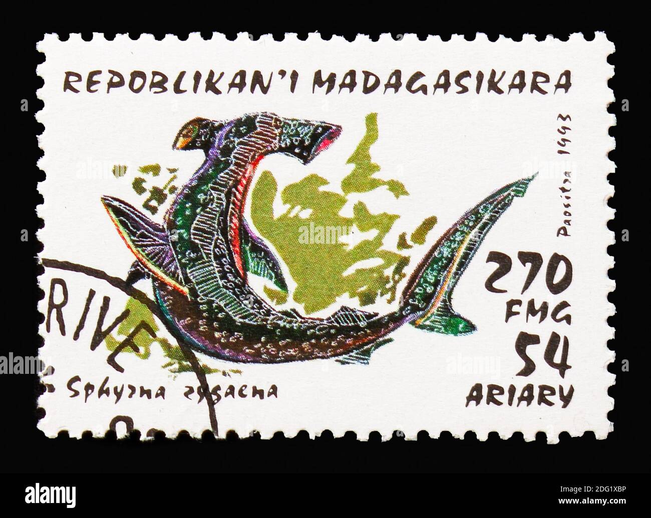 MOSCOW, RUSSIA - AUGUST 18, 2018: A stamp printed in Madagascar shows ...