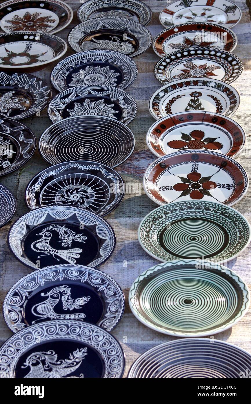 Traditional Romanian ceramic plates. Handmade, hand painted pottery ...