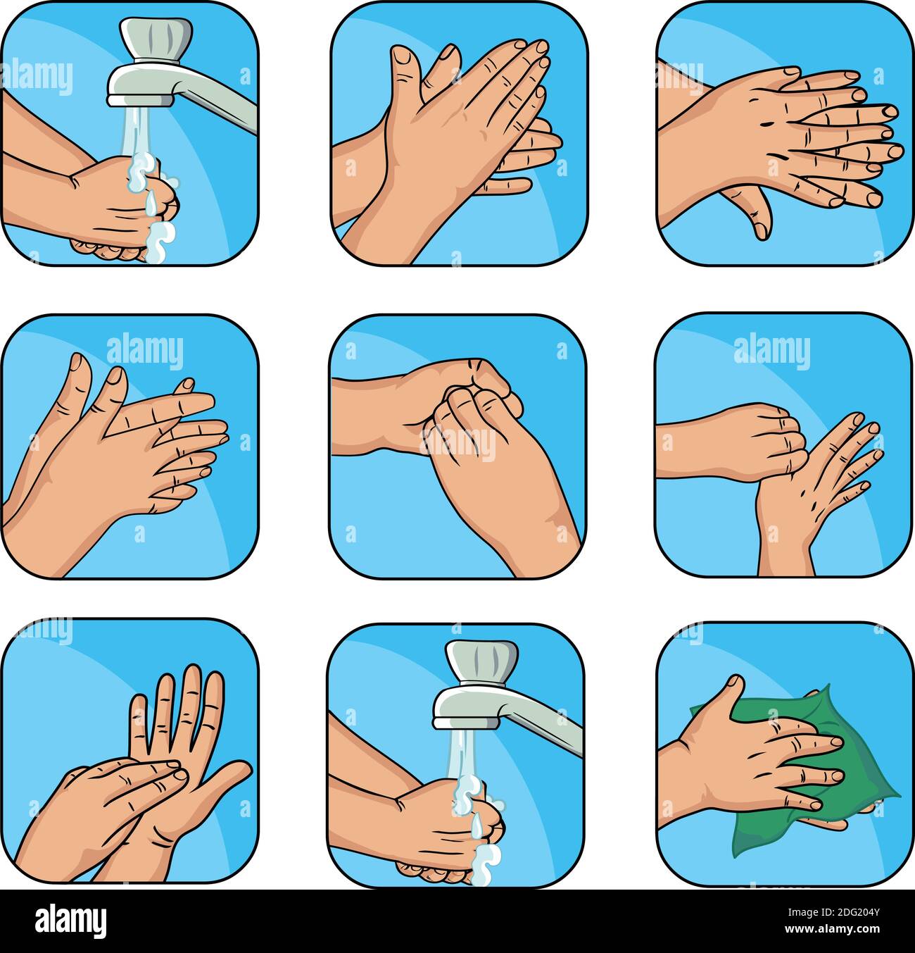 Hand washing procedure soap Stock Vector Images - Alamy