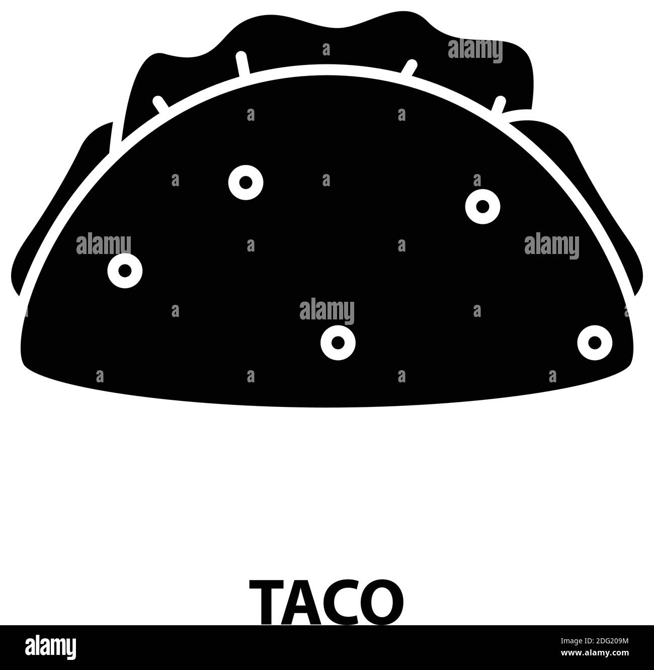 taco icon, black vector sign with editable strokes, concept ...