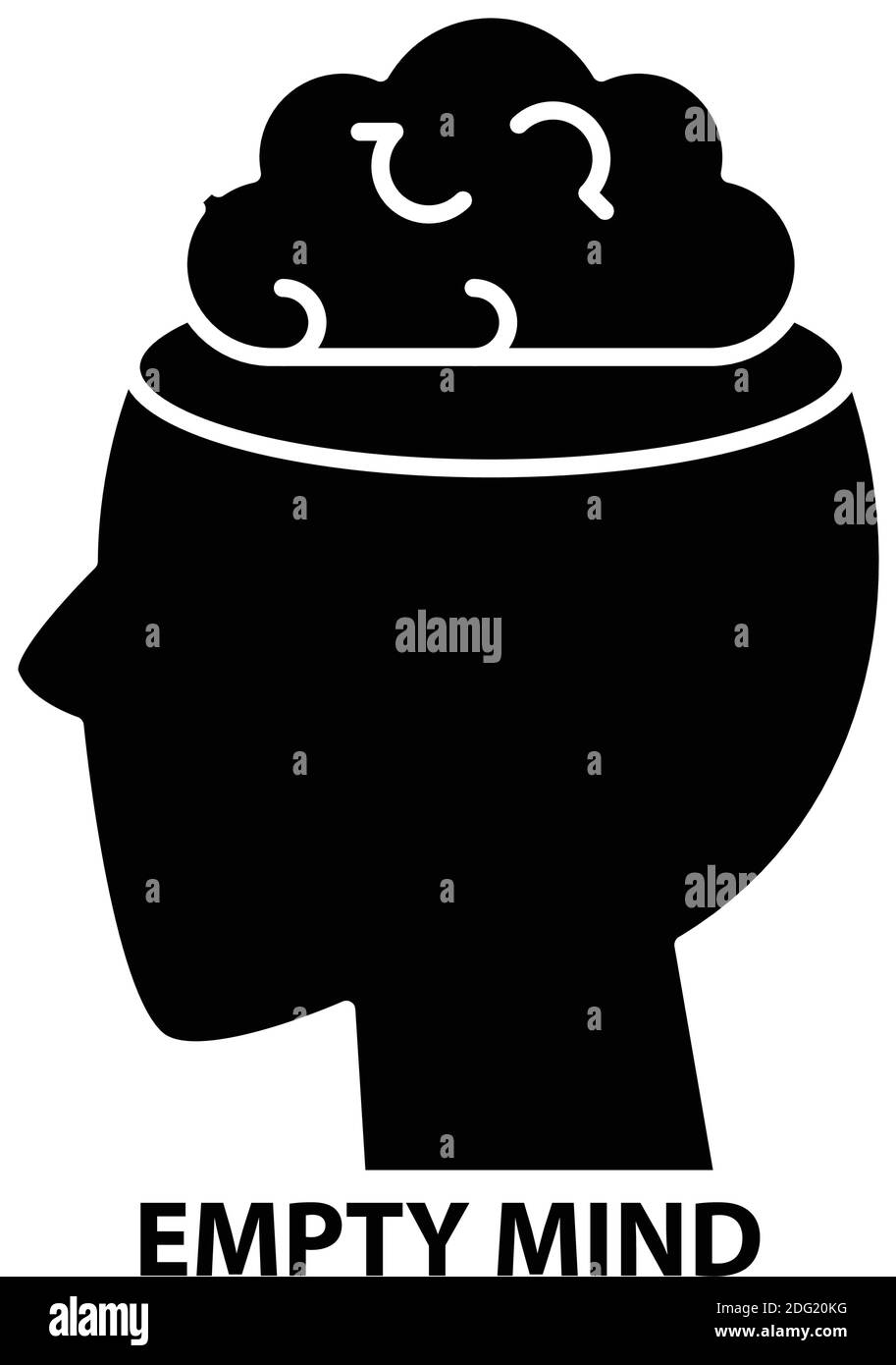 empty mind icon, black vector sign with editable strokes, concept ...