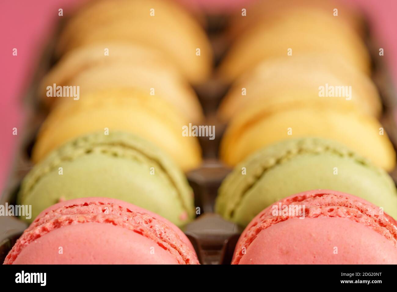 Macaron Cakes in Plastic Package. Macaroons Cakes in Plastic Container ...