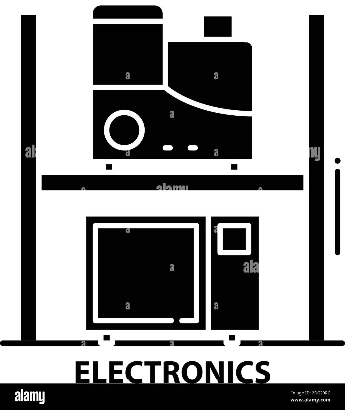 electronics icon, black vector sign with editable strokes, concept ...