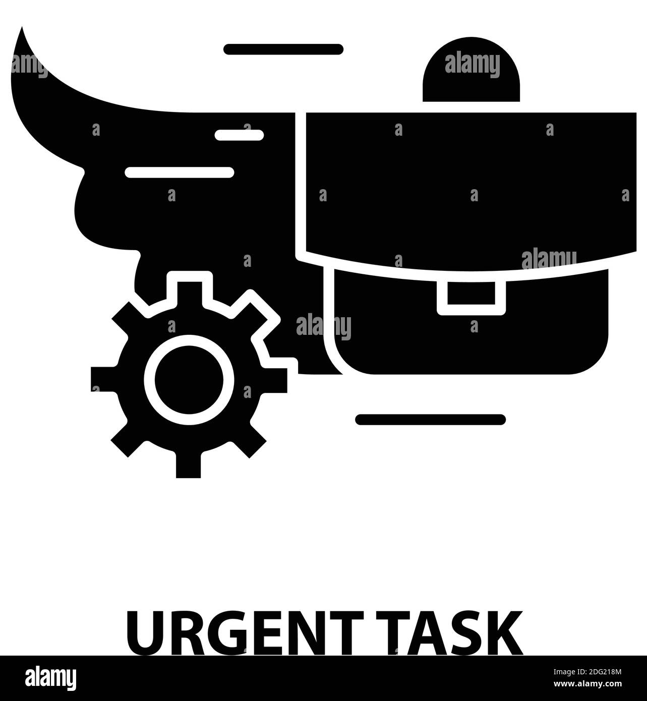 urgent task icon, black vector sign with editable strokes, concept ...