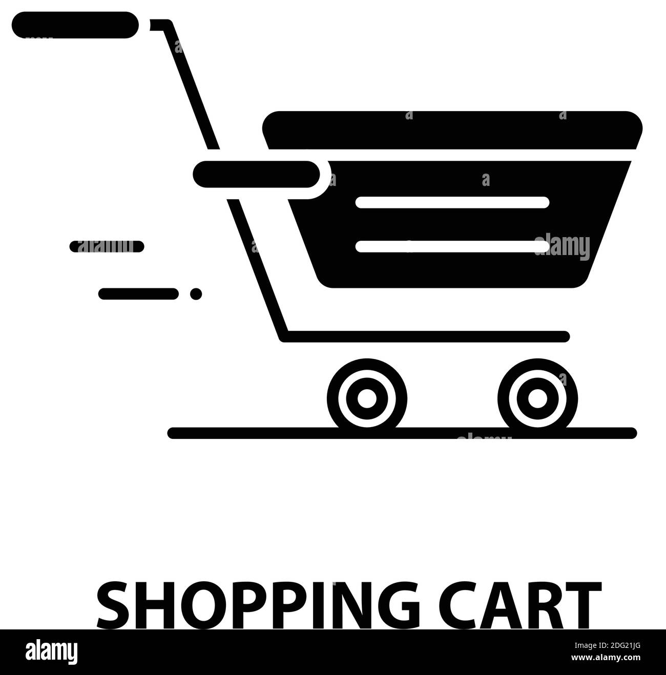 shopping cart icon, black vector sign with editable strokes, concept ...
