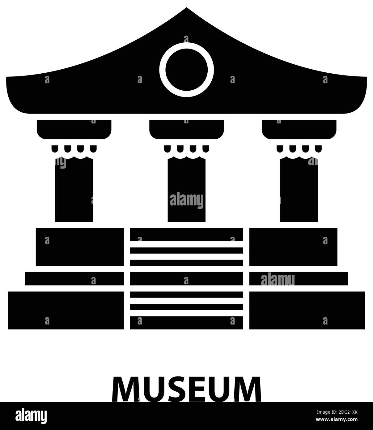 museum symbol icon, black vector sign with editable strokes, concept ...