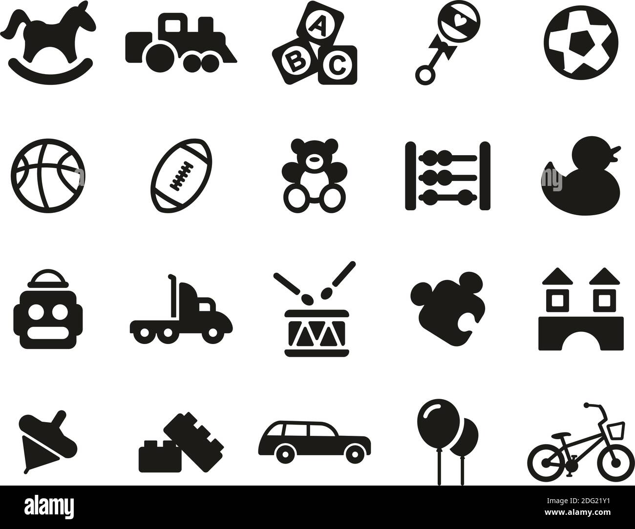 Toys Icons Black & White Set Big Stock Vector Image & Art - Alamy