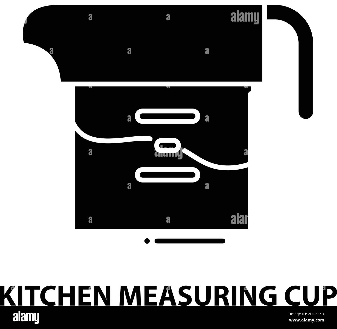 kitchen measuring cup icon, black vector sign with editable strokes ...