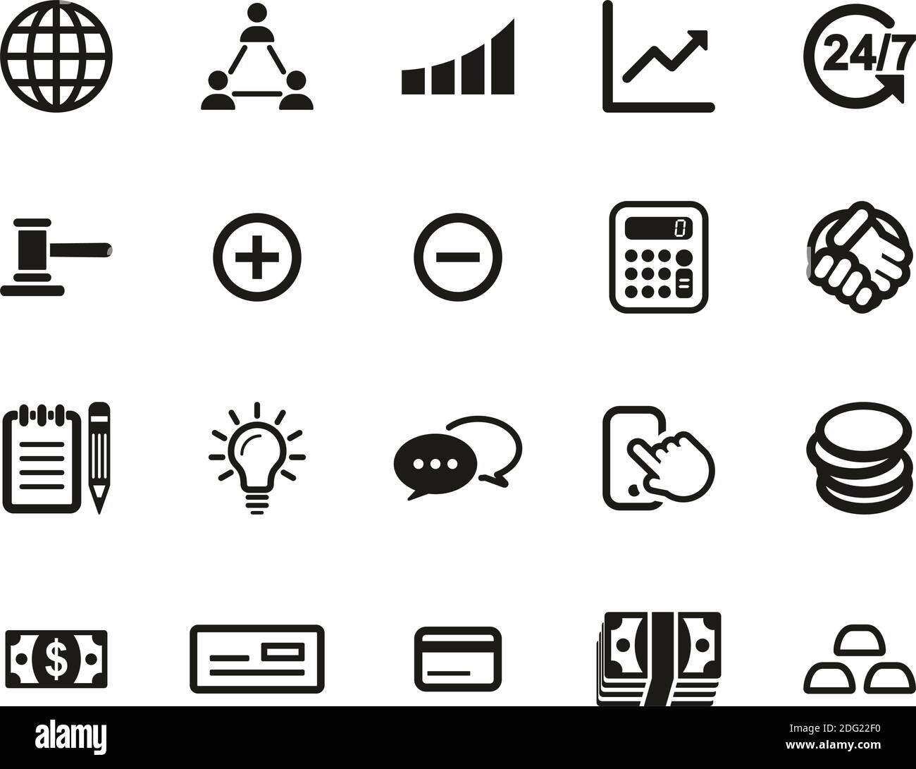 Trade Or Exchange Icons Black & White Set Big Stock Vector Image & Art ...
