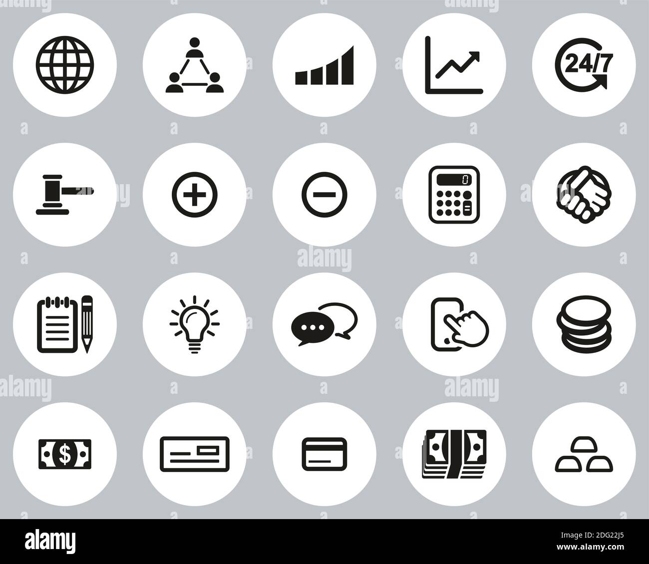 Trade Or Exchange Icons Black & White Flat Design Circle Set Big Stock ...
