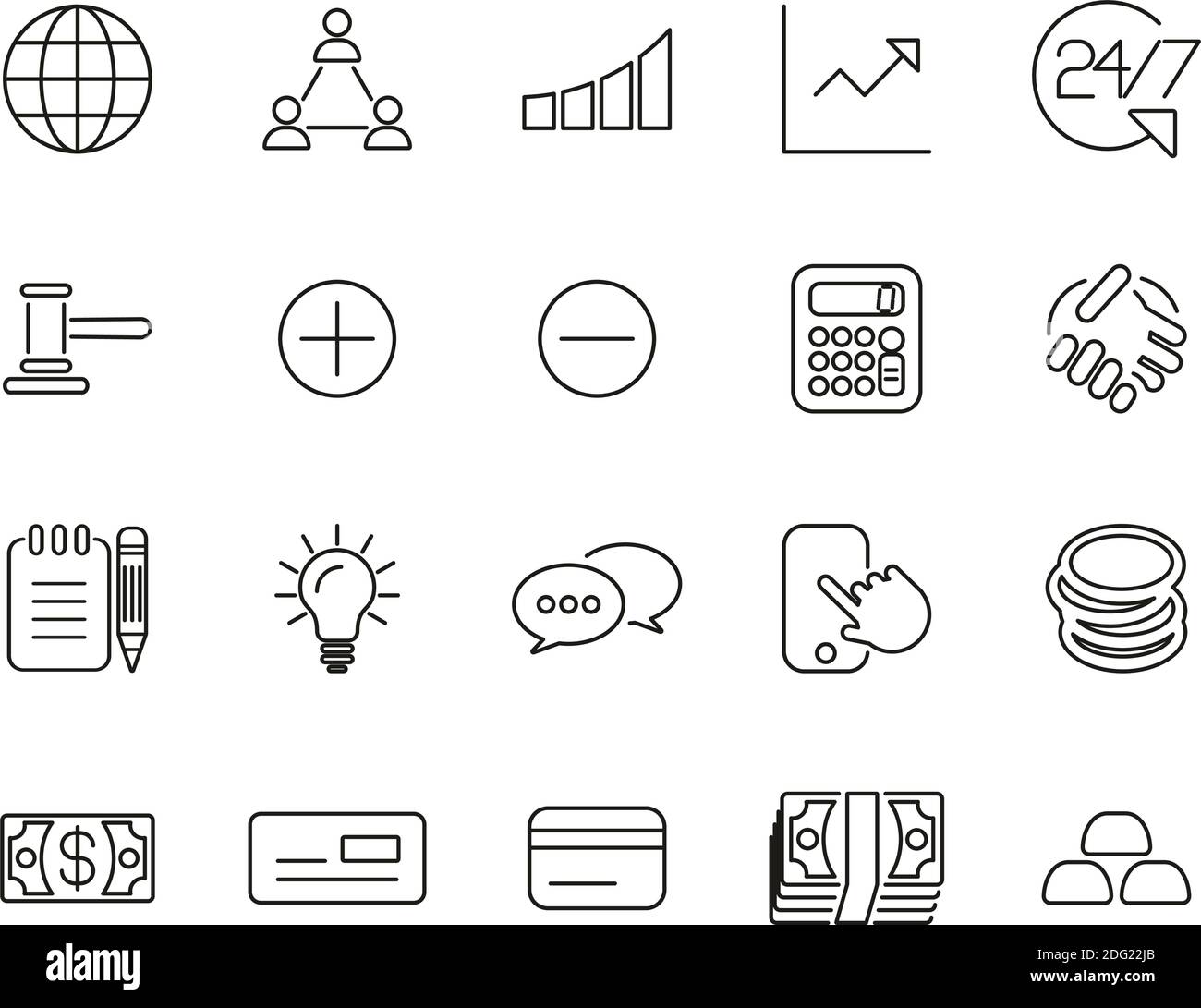 Trade Or Exchange Icons Black & White Thin Line Set Big Stock Vector ...