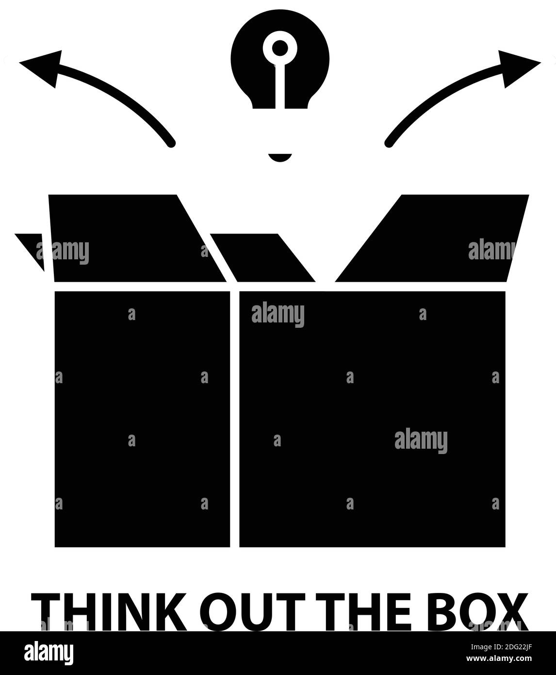 think out the box icon, black vector sign with editable strokes ...