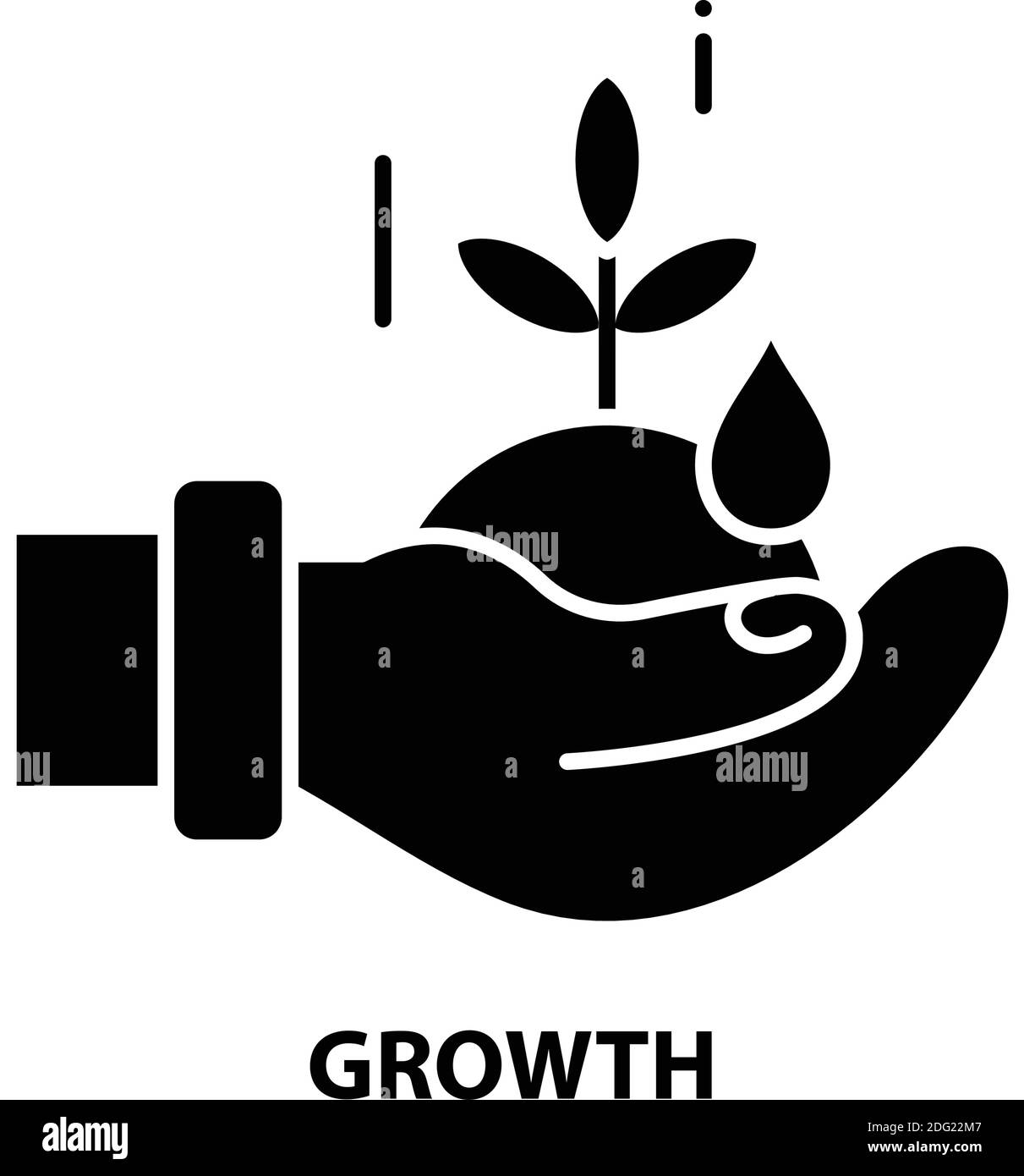 growth symbol icon, black vector sign with editable strokes, concept ...