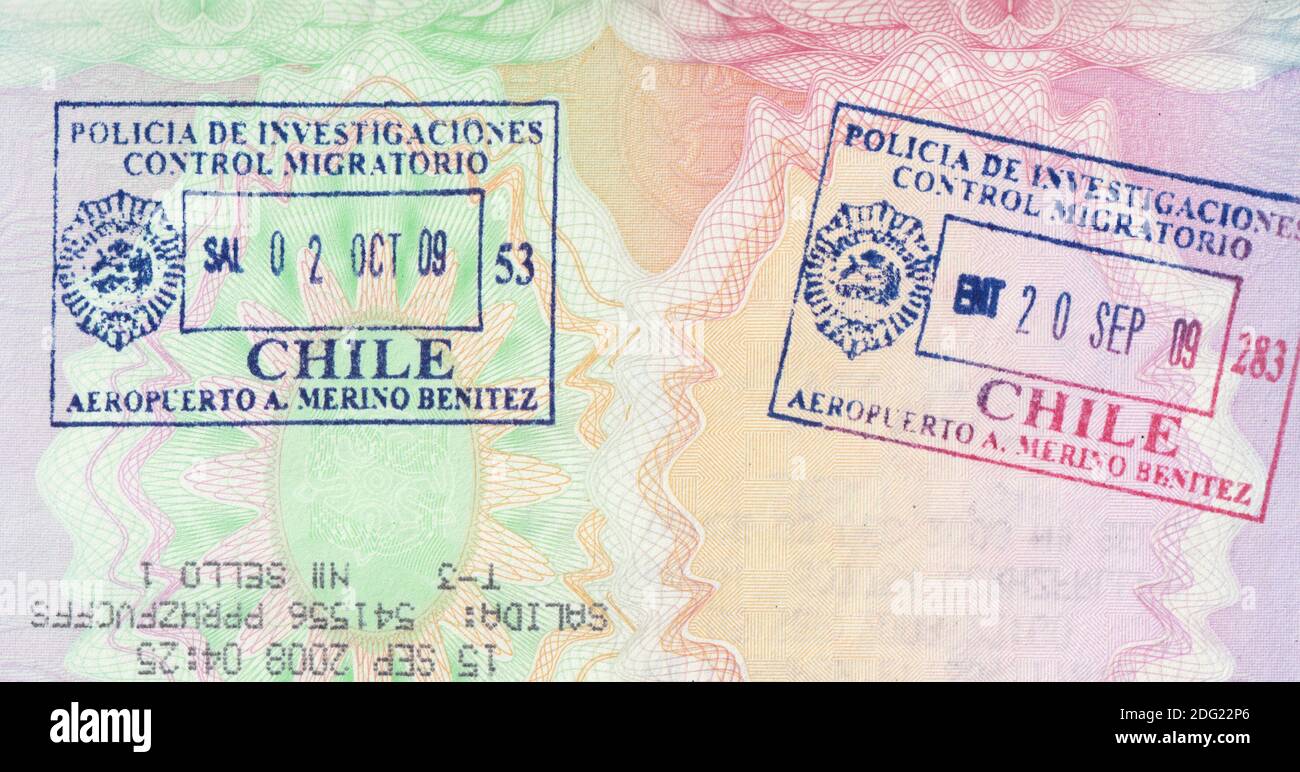 Immigration chile passport stamp hi-res stock photography and images ...