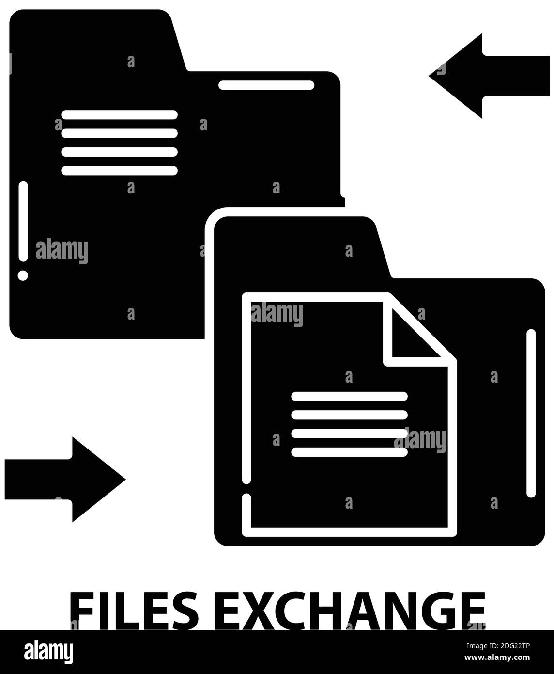 files exchange icon, black vector sign with editable strokes, concept ...