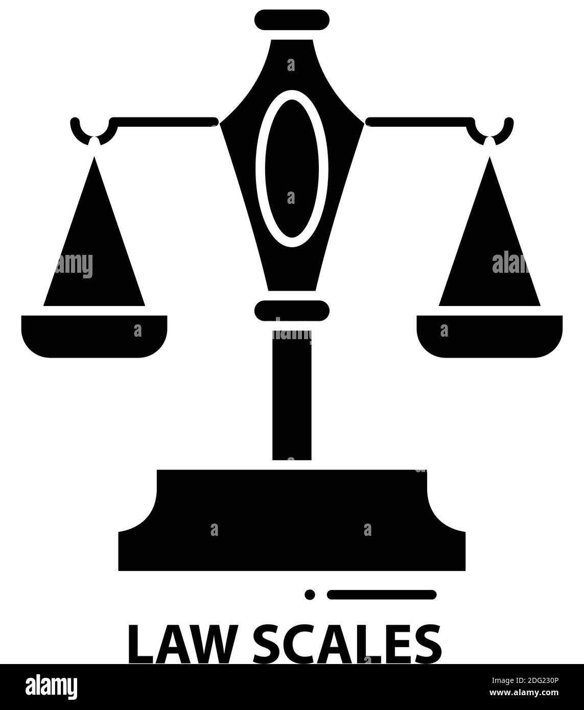 law scales sign icon, black vector sign with editable strokes, concept ...