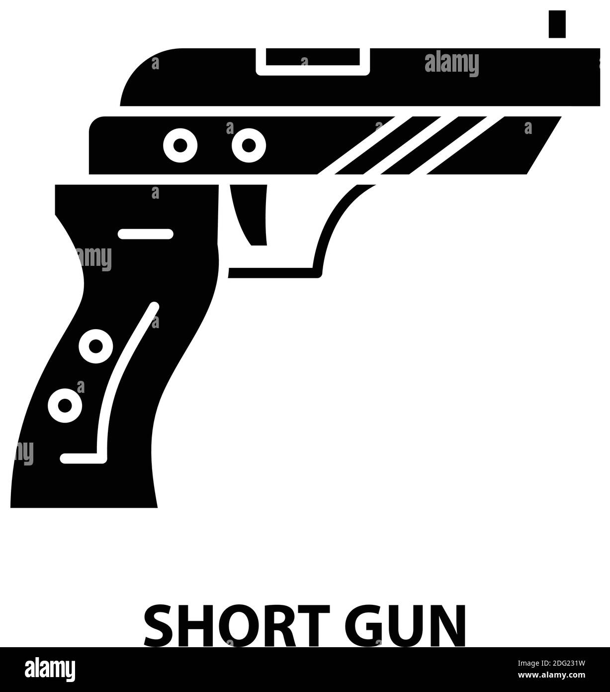 short gun icon, black vector sign with editable strokes, concept ...
