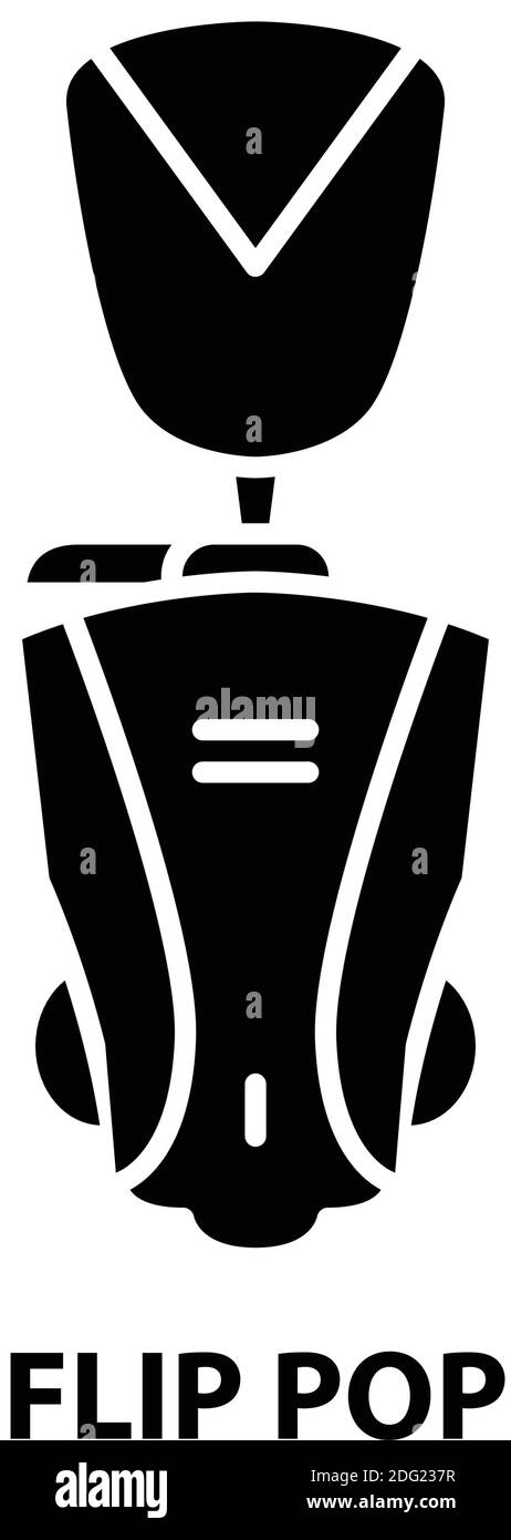 flip pop icon, black vector sign with editable strokes, concept ...