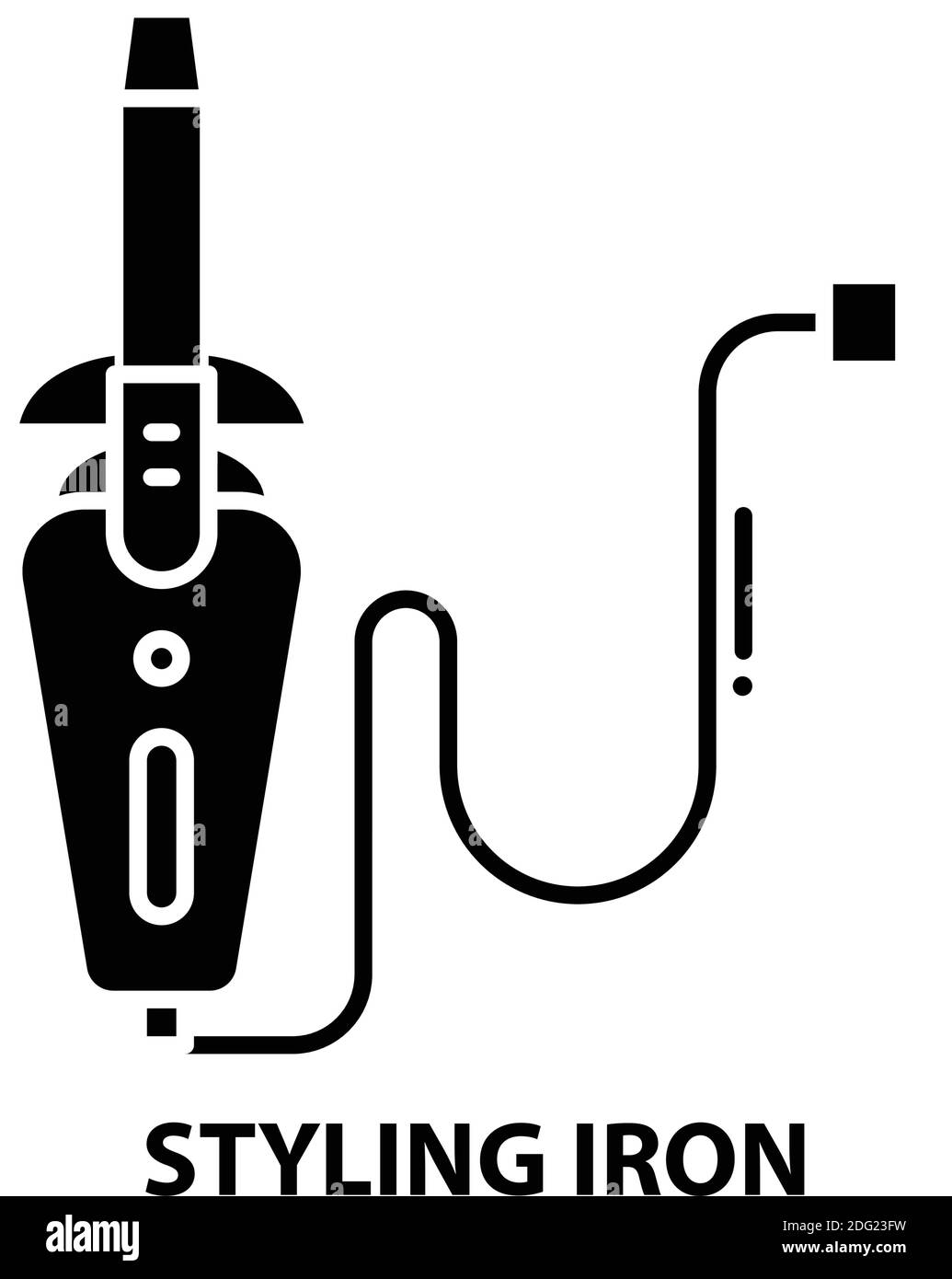 styling iron symbol icon, black vector sign with editable strokes ...