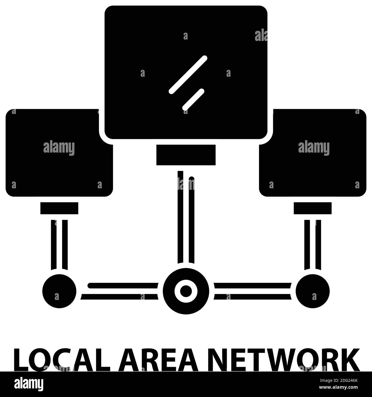 local area network icon, black vector sign with editable strokes, concept illustration Stock ...