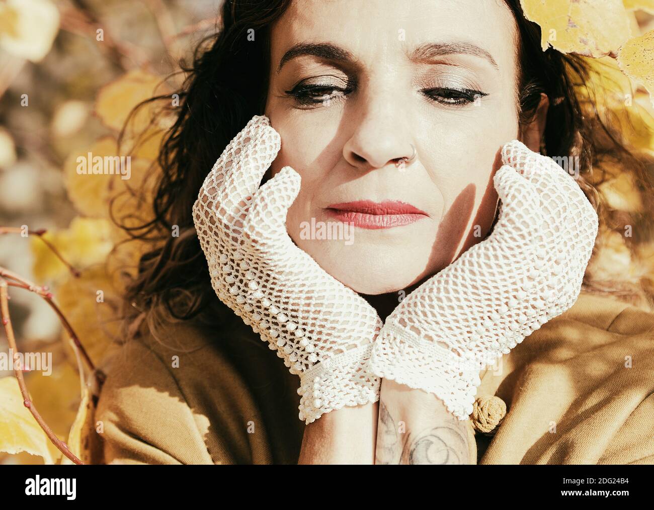 mature woman with melancholic expression Stock Photo - Alamy