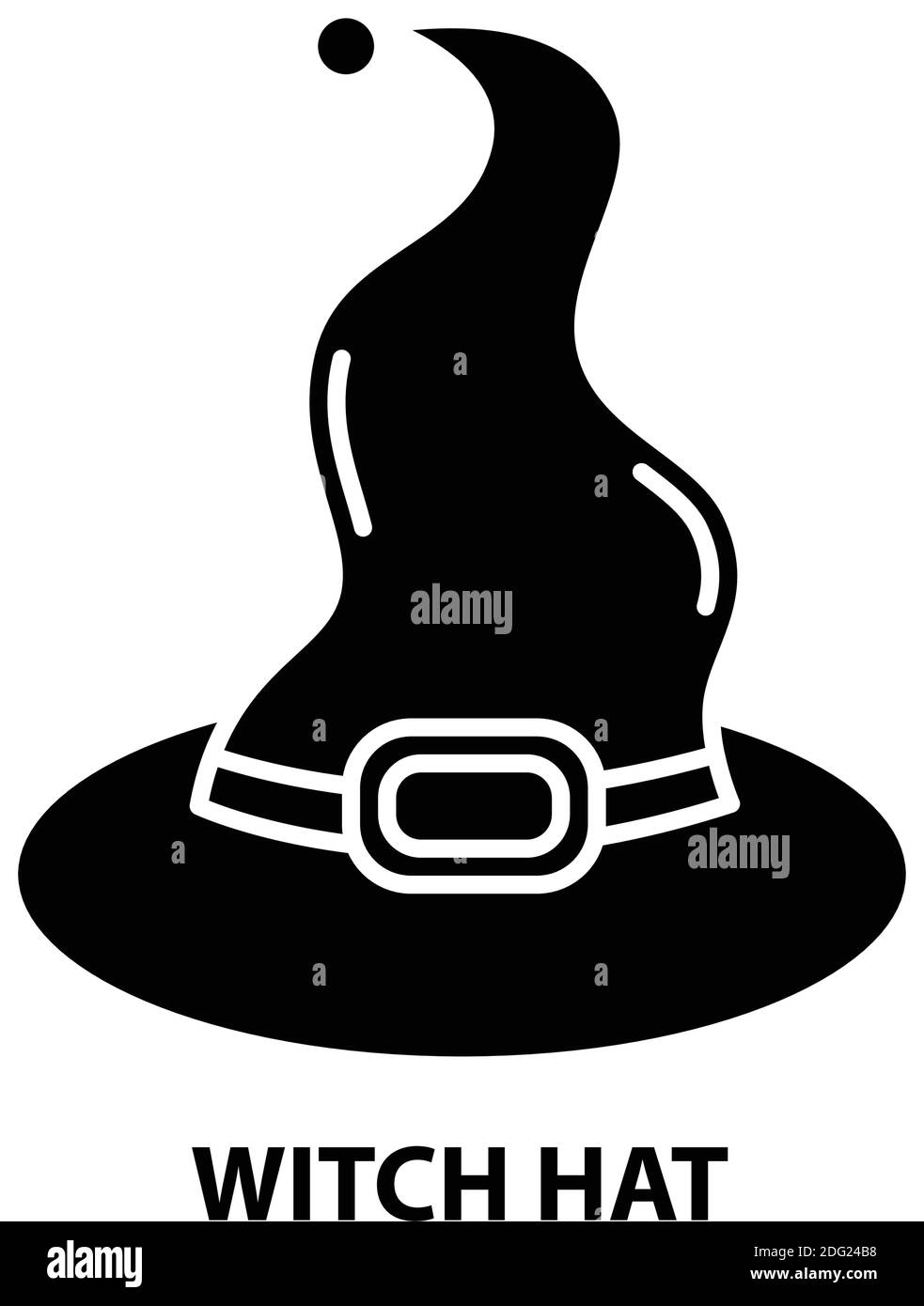 witch hat icon, black vector sign with editable strokes, concept ...