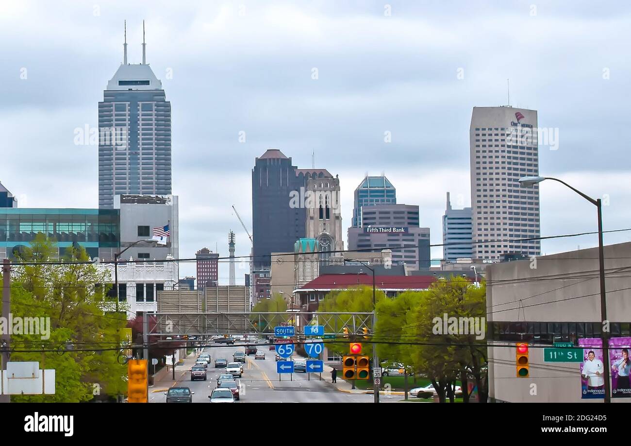 Indianapolis. Image of downtown Indianapolis, Indiana in spring Stock ...
